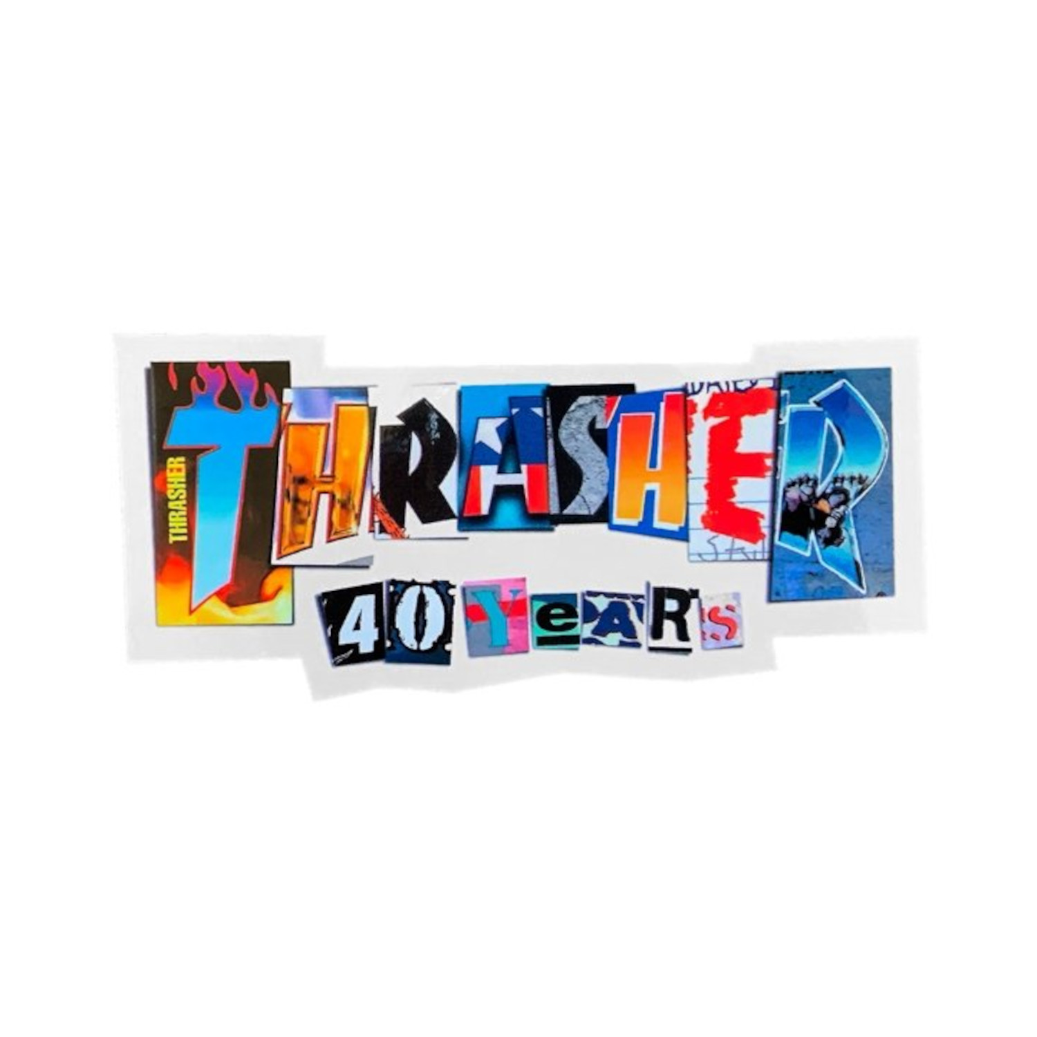THRASHER NEW 40 YEARS DIE CUT STICKERS 20-PACK – Allstyle Distribution